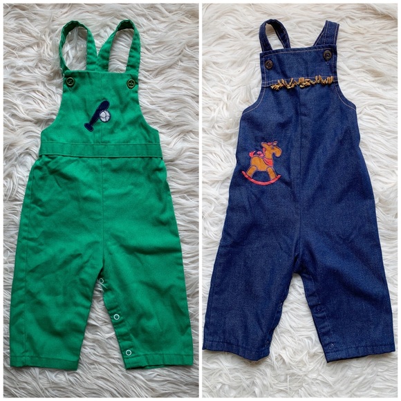 Vintage | Bottoms | Vintage Healthtex Bib Overall Bundle Baseball Horse ...